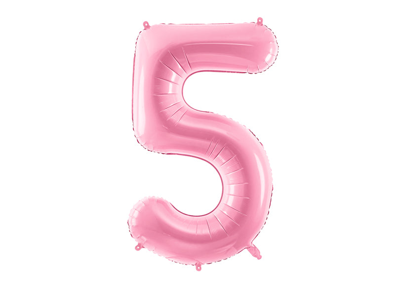 Pink Jumbo Number 5 Foil Balloon - A Little Confetti